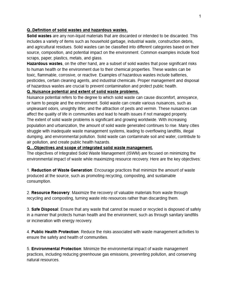 Solid and Hazardous Waste Management Guide | PDF