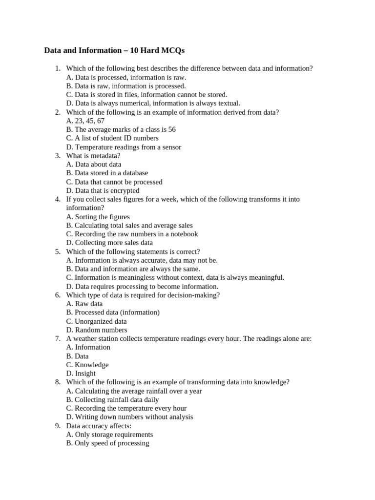 Unit 1 Revision | PDF