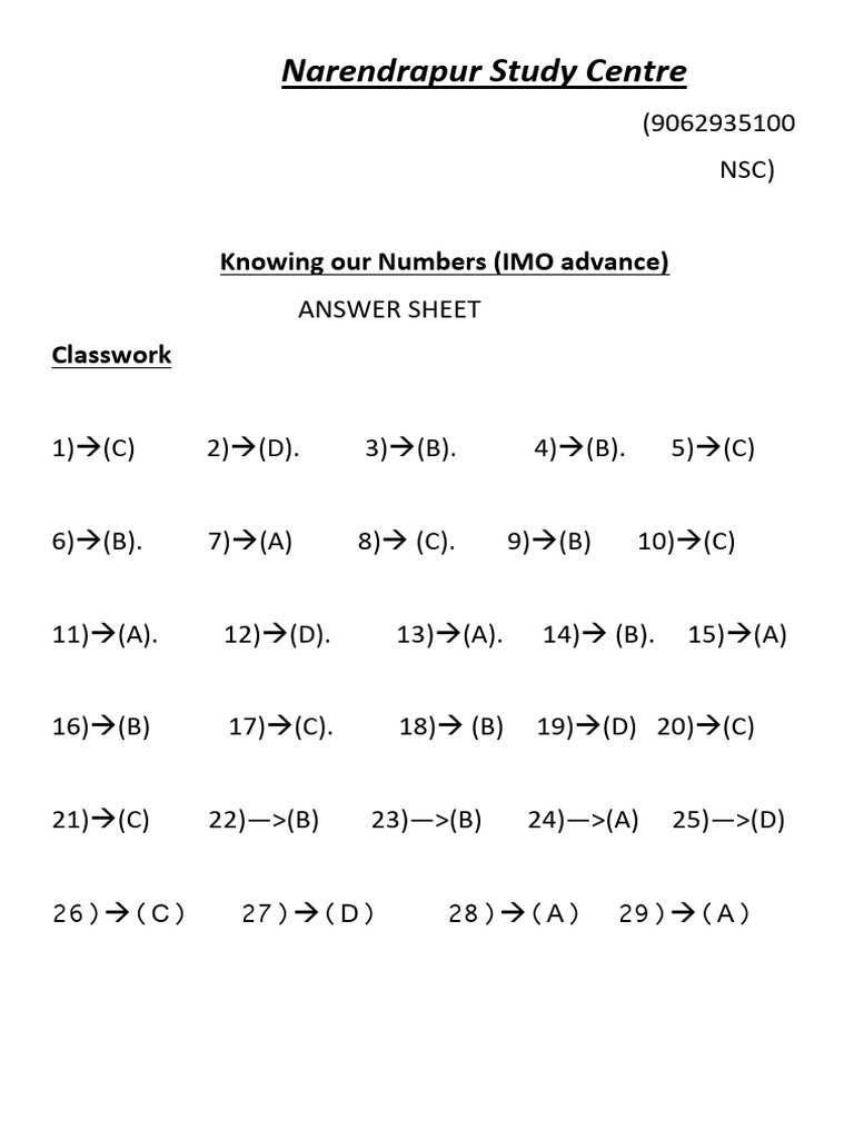 Narendrapur Study Centre Answer Sheet | PDF