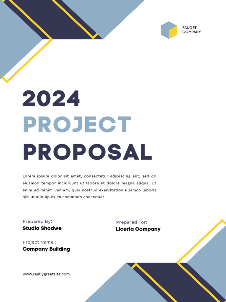Yellow and Blue Geometric Modern Project Proposal | PDF