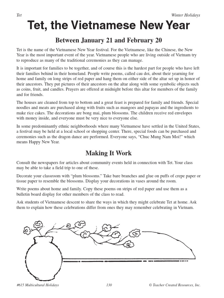 Tet, The Vietnamese New Year: Between January 21 and February 20 | PDF