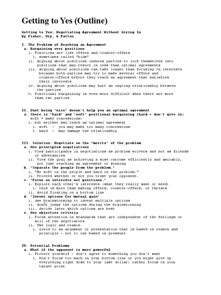 Getting To Yes - Negotiation | PDF | Negotiation | Science