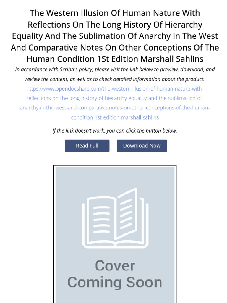 The Western Illusion of Human Nature With Reflections on the Long ...