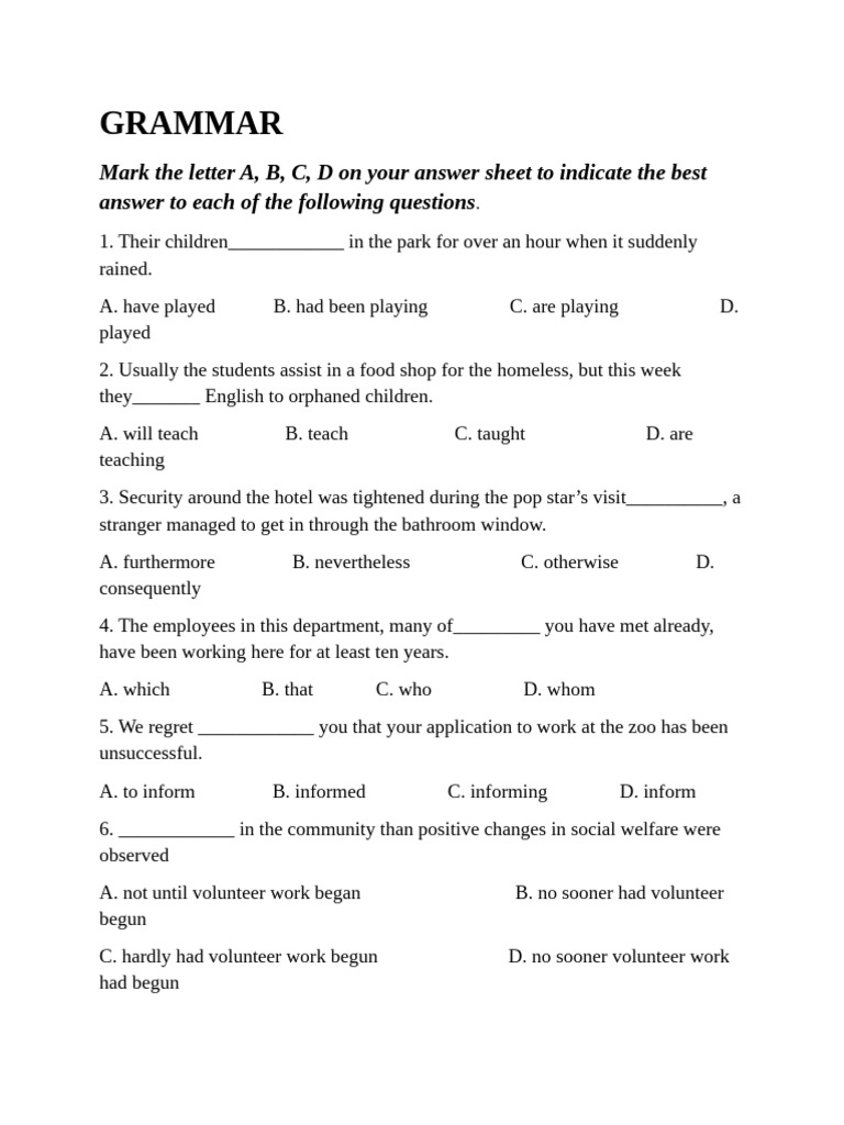 Grammar and Vocabulary Practice Test | PDF | Lego