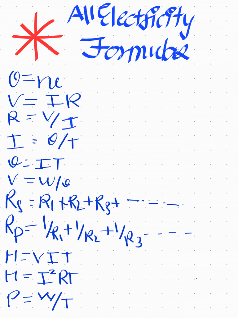 All Electricity Formulae Corrected File | PDF