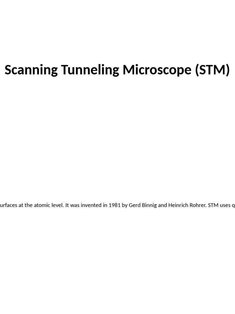 Scanning Tunneling Microscope Presentation | PDF