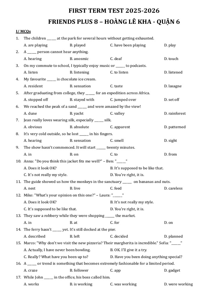 Fp8-First Term-Hoàng Lê Kha-Q6 | PDF | Fashion