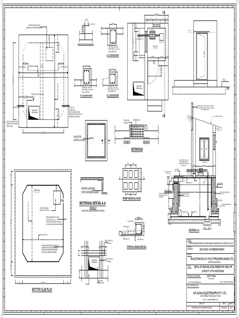 Ground Level Reservoir Design Details | PDF | Architectural Design ...
