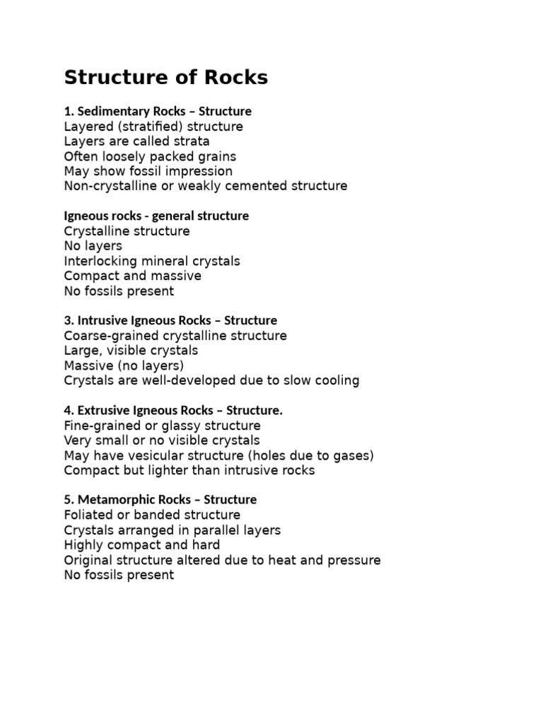 Structure of Rocks | PDF