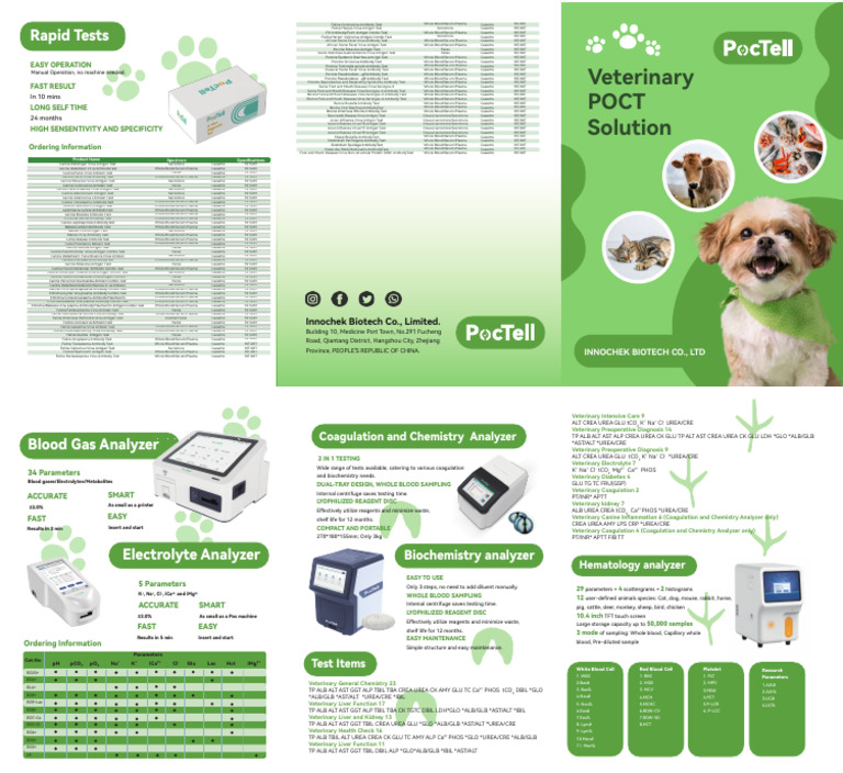 Veterinary POCT Test Solutions Catalog | PDF | Blood Plasma | Influenza