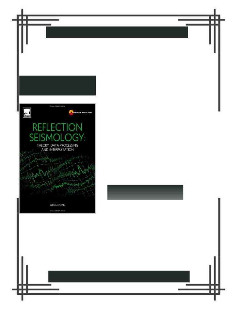 Reflection Seismology Theory Data Processing and Interpretation 1st ...