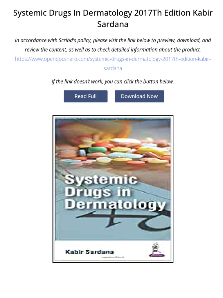 Systemic Drugs in Dermatology 2017th Edition Kabir Sardana sample | PDF ...
