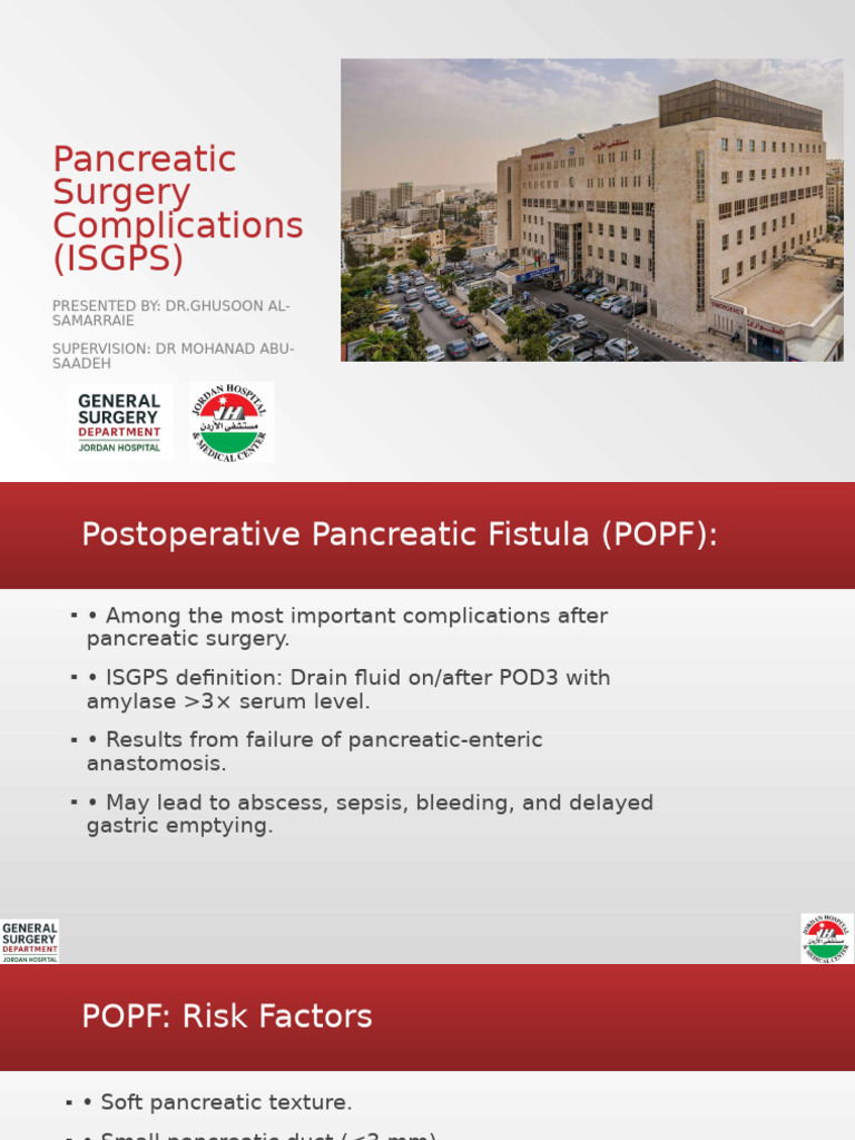 Pancreatic Surgery Complications Guide | PDF | Medical Specialties ...
