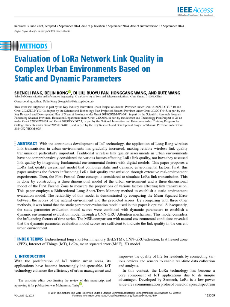 LoRa Link Quality Assessment in Urban Areas | PDF | Principal Component ...
