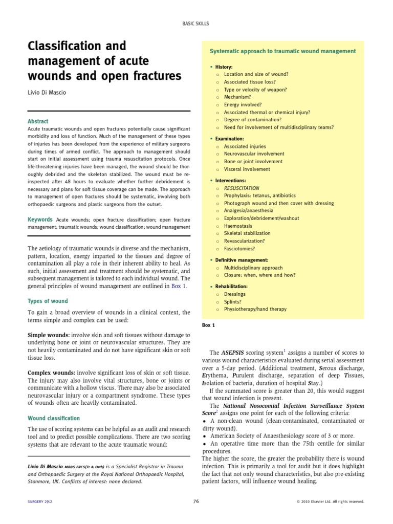 Classification of Open Fractures | PDF | Wound | Surgery