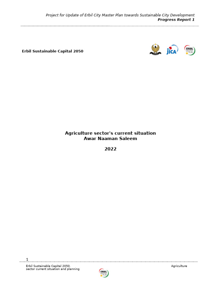 Agricultural Sector Current Situation and Planning Issues .Progrees ...