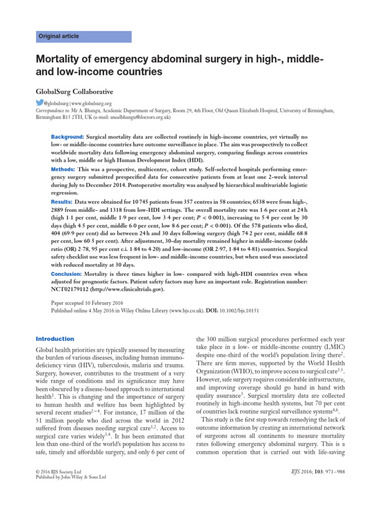 bjs.10151 | PDF | Cohort Study | Surgery