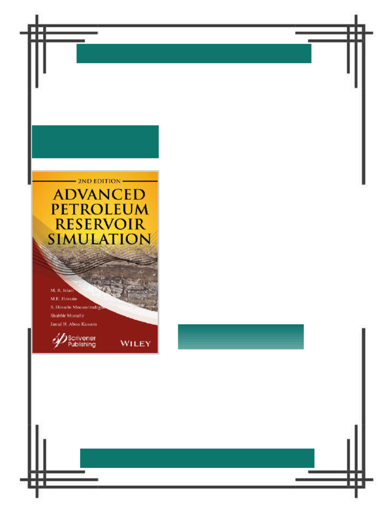 Advanced Petroleum Reservoir Simulation Towards Developing Reservoir ...
