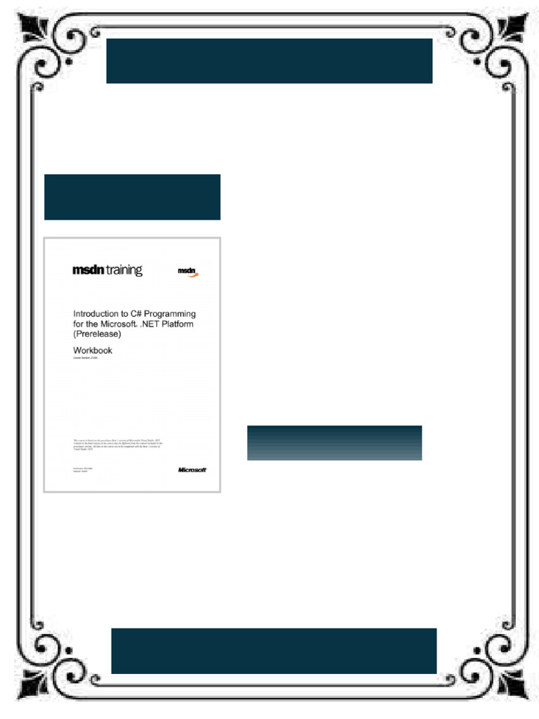 Introduction to C Programming for the Microsoft NET Platform 1st ...