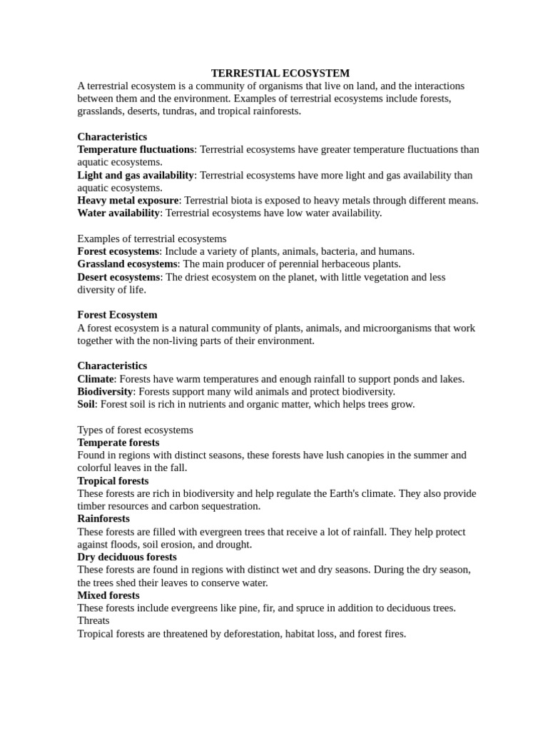 Unit 1- Types of Ecosystem | PDF | Aquatic Ecosystem | Grassland