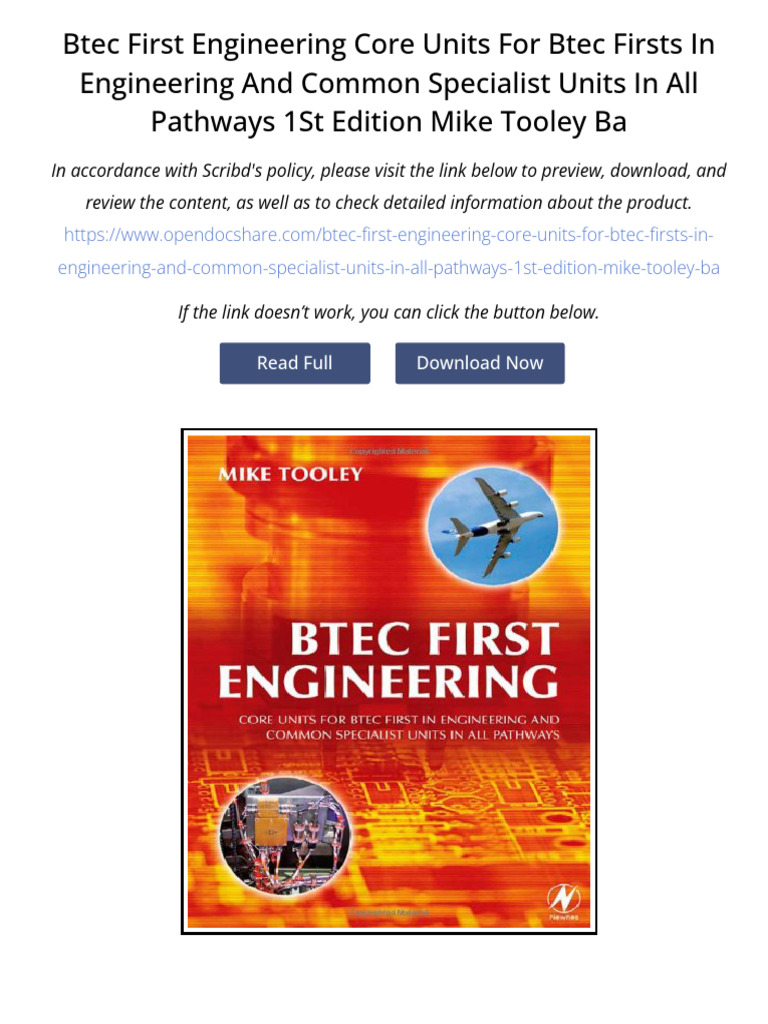 BTEC First Engineering Core Units for BTEC Firsts in Engineering and ...