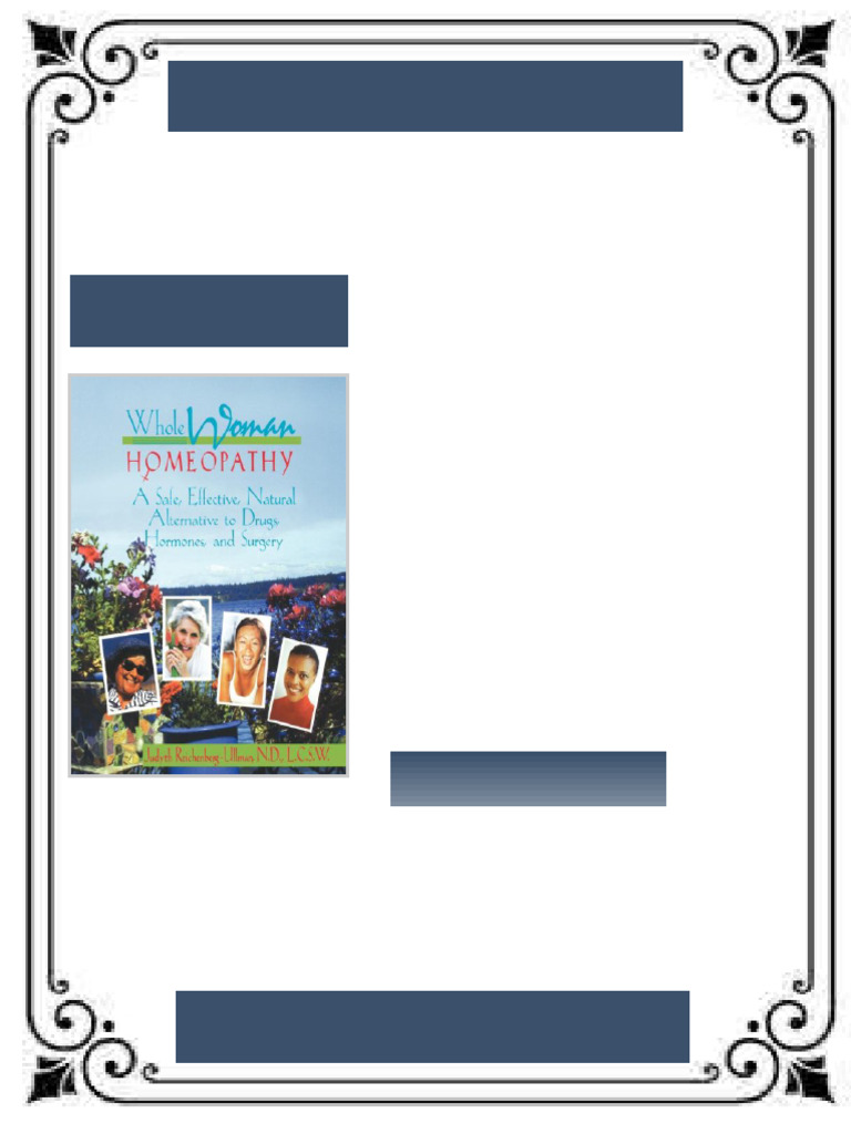 Whole Woman Homeopathy A Safe Effective Natural Alternative to Drugs ...