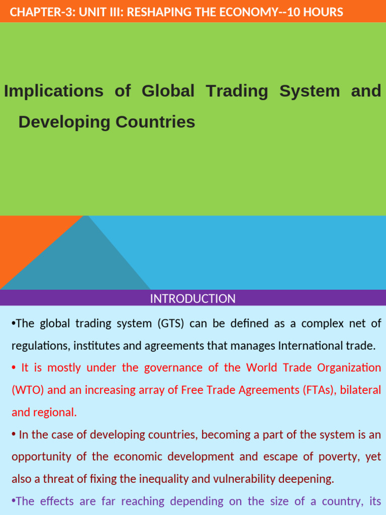 Global Trading System & Developing Nations | PDF | Asean Free Trade ...