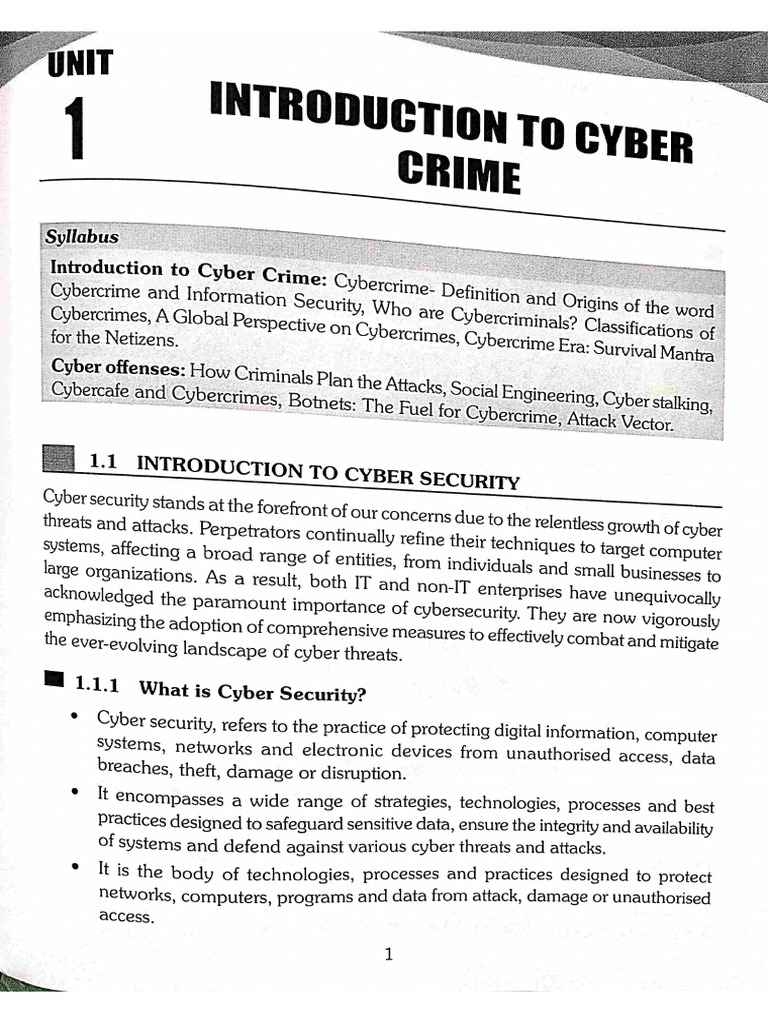 Cyber - Security Unit 1 | PDF