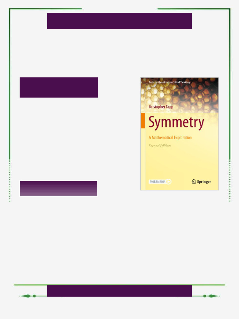 Symmetry: A Mathematical Exploration 2nd Edition Kristopher Tapp eBook ...
