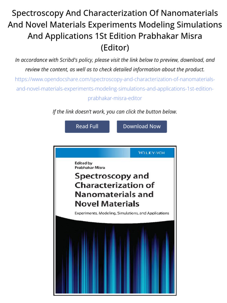 Spectroscopy and Characterization of Nanomaterials and Novel Materials ...