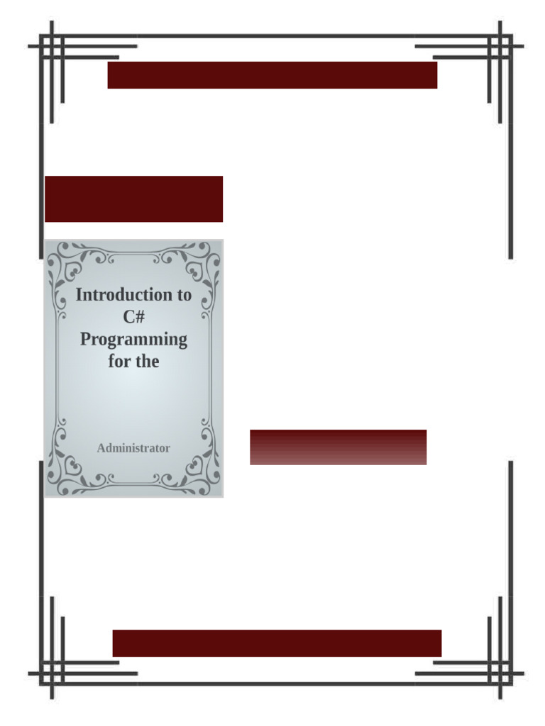 Introduction to C Programming for the Microsoft NET Platform 1st ...