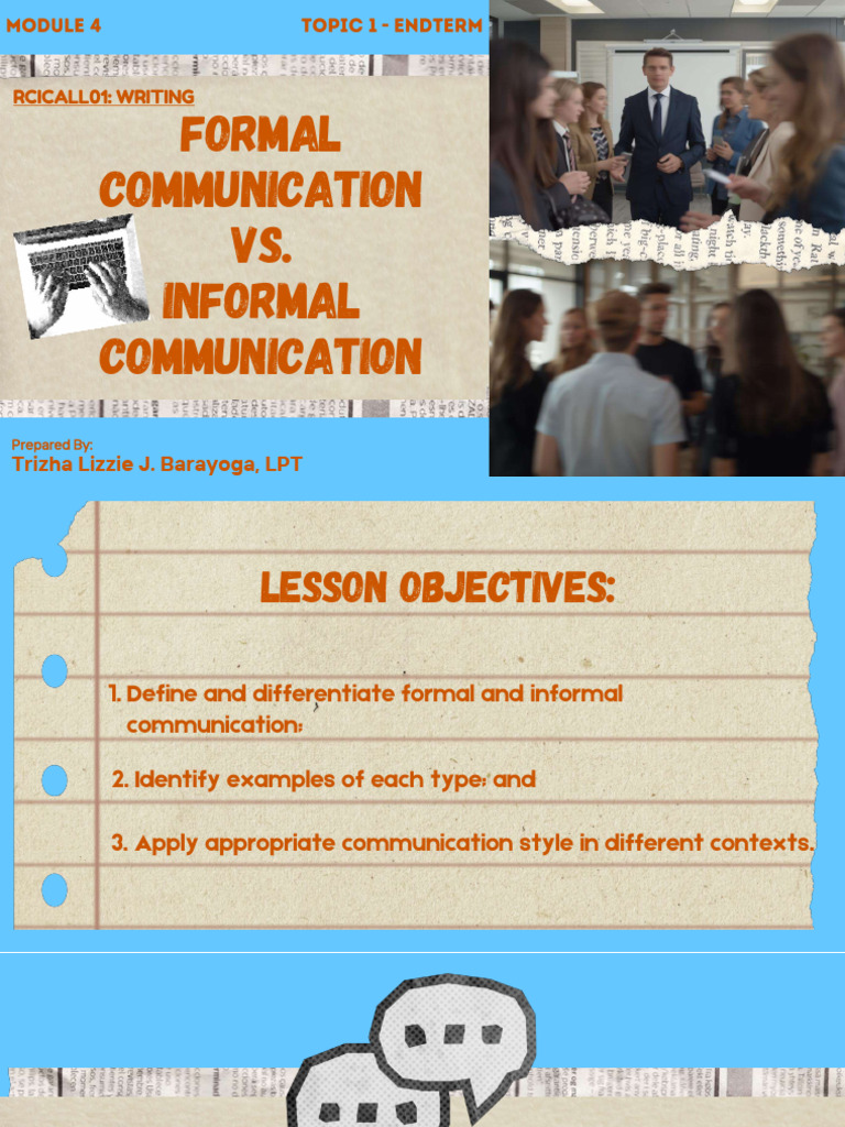 End Term m4 Topic 1 - Formal vs Informal Communication-1 | PDF ...