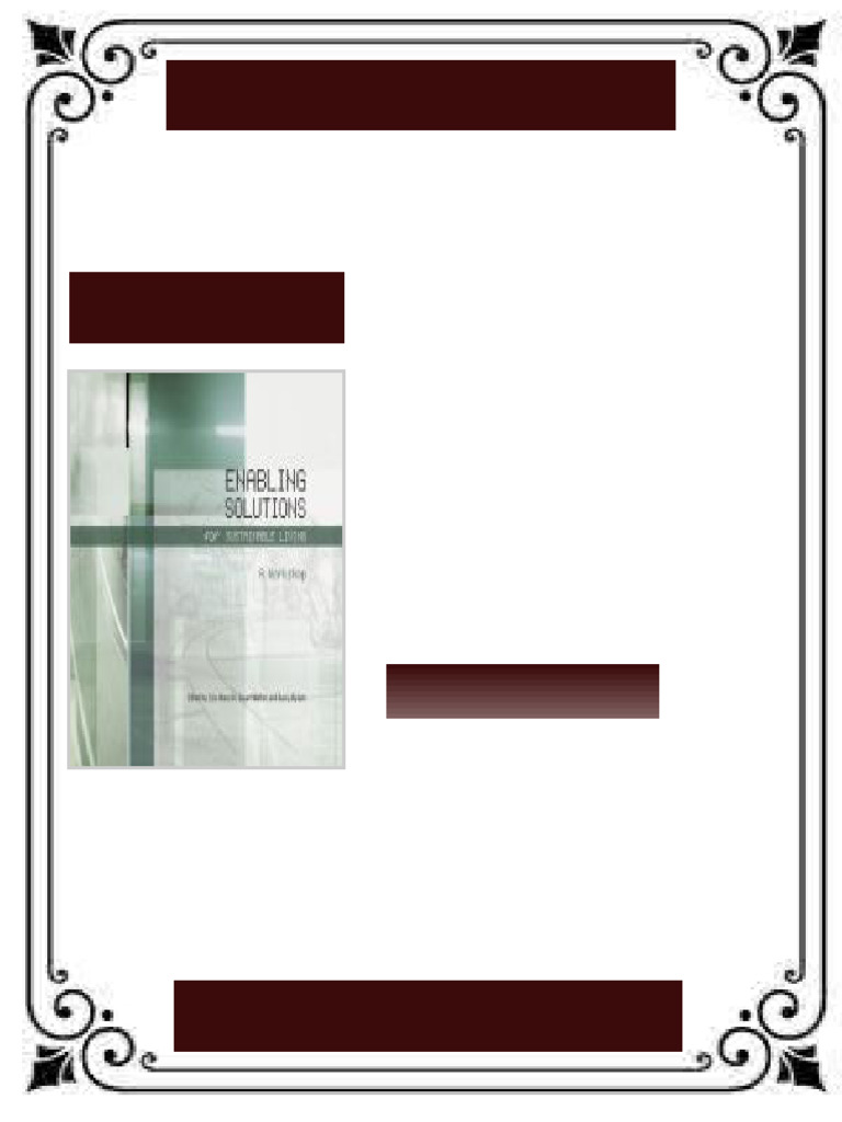 Enabling Solutions for Sustainable Living A Workshop 1st Edition Ezio ...