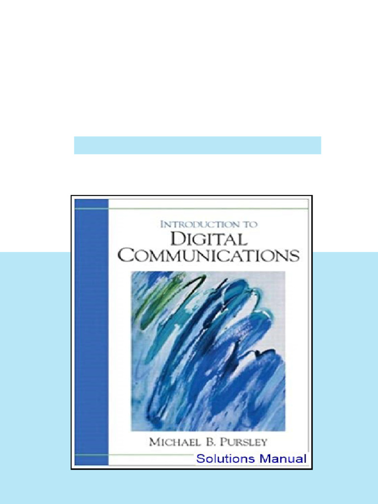 Introduction To Digital Communications 1st Edition Pursley Solutions ...