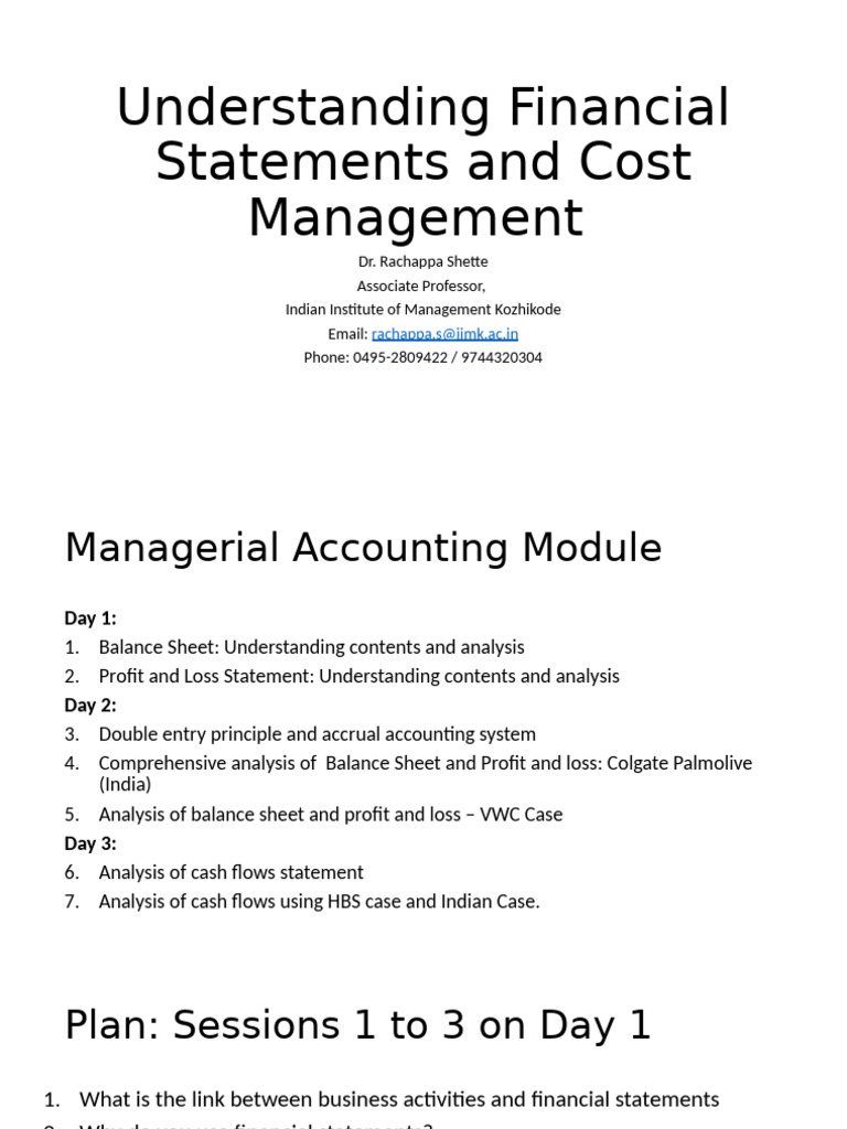 MA - ClassSlide - S-1-3 - Understanding Analysis Balance Sheet PL | PDF ...