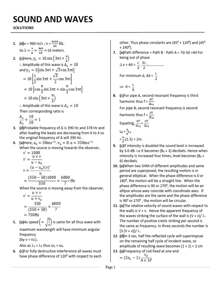 14 SOUND AND WAVES | PDF | Waves | Frequency