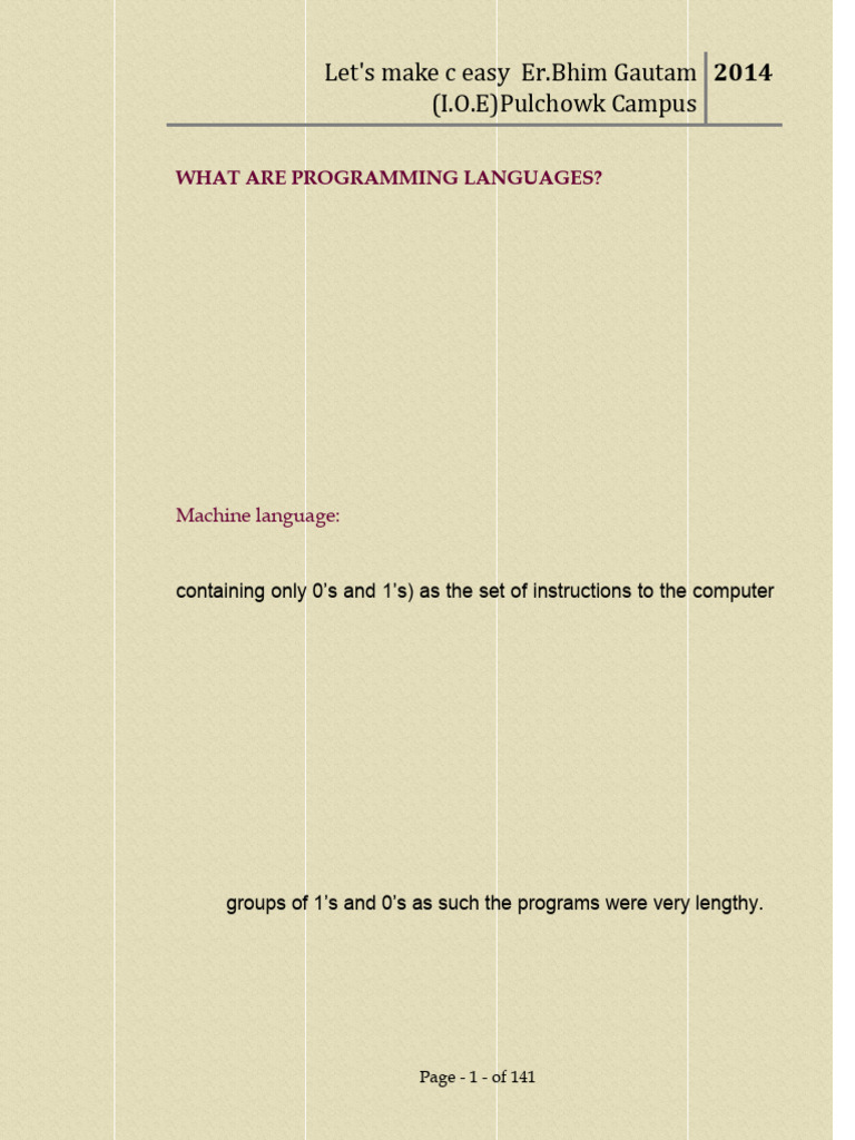 Let's make C easy | PDF | Computer Program | Programming