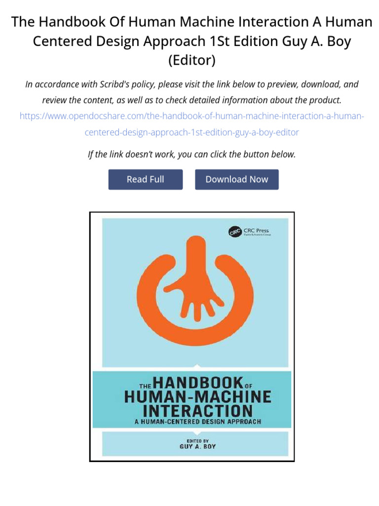The Handbook of Human Machine Interaction A Human Centered Design ...