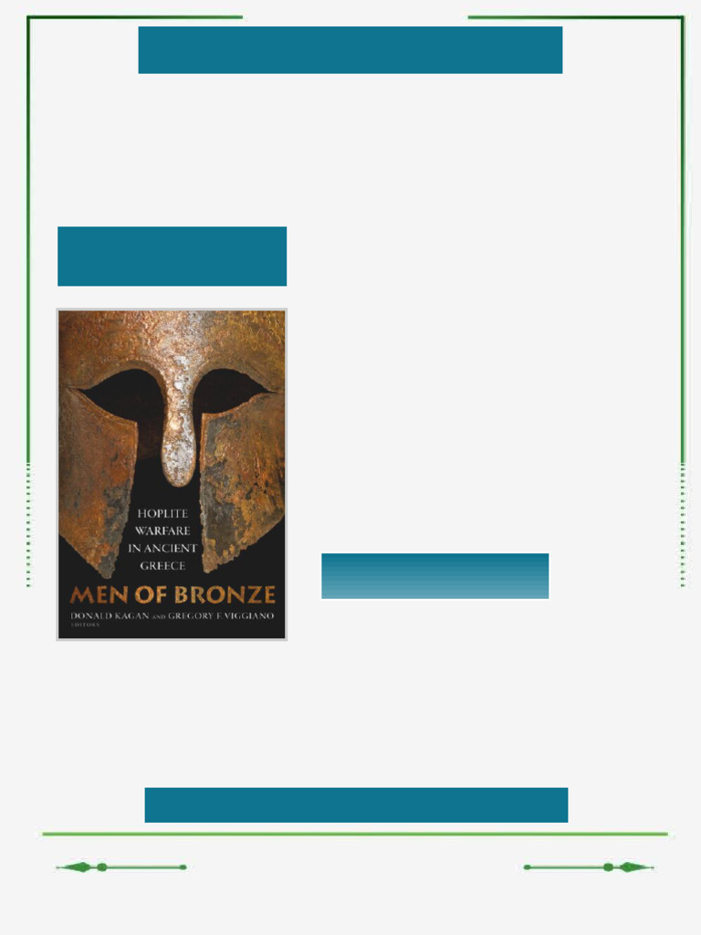 Men of Bronze Hoplite Warfare in Ancient Greece 1st Edition Donald ...