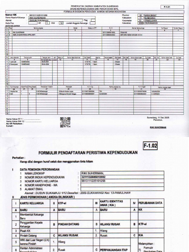 KK Riki Suherman KTP Ybs Dan KTP Istri | PDF