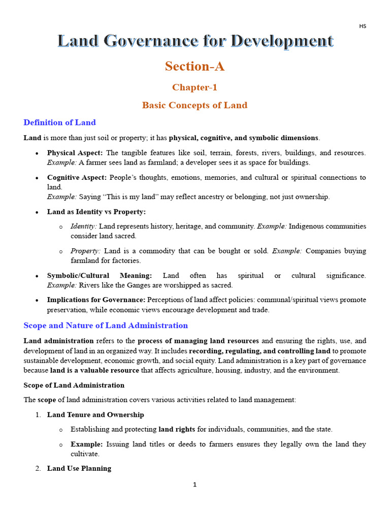 Understanding Land: Concepts & Administration | PDF | Taxes | Agriculture