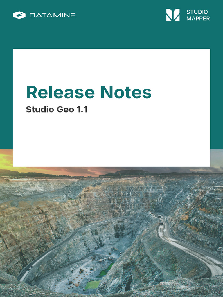 Studio Geo 1.1 Release Notes | PDF | Geology | Component Object Model