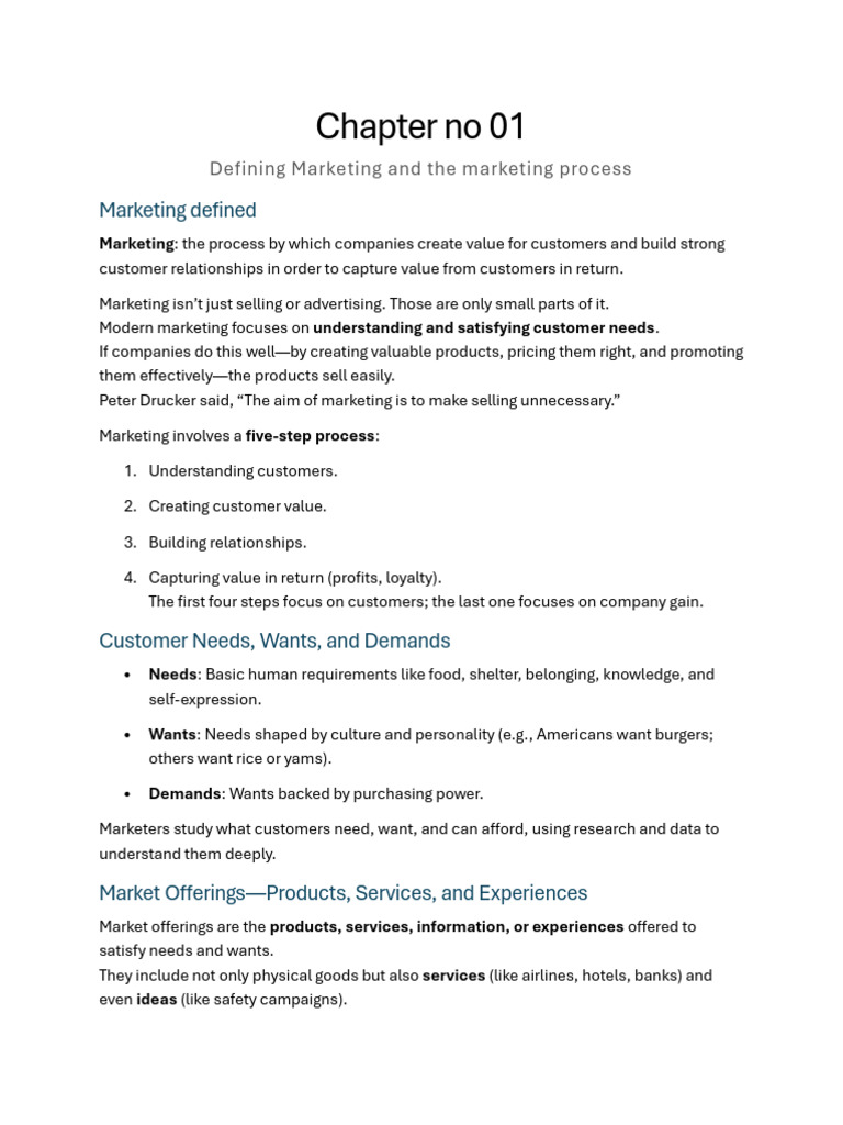 Chapter no 01 | PDF | Marketing | Customer