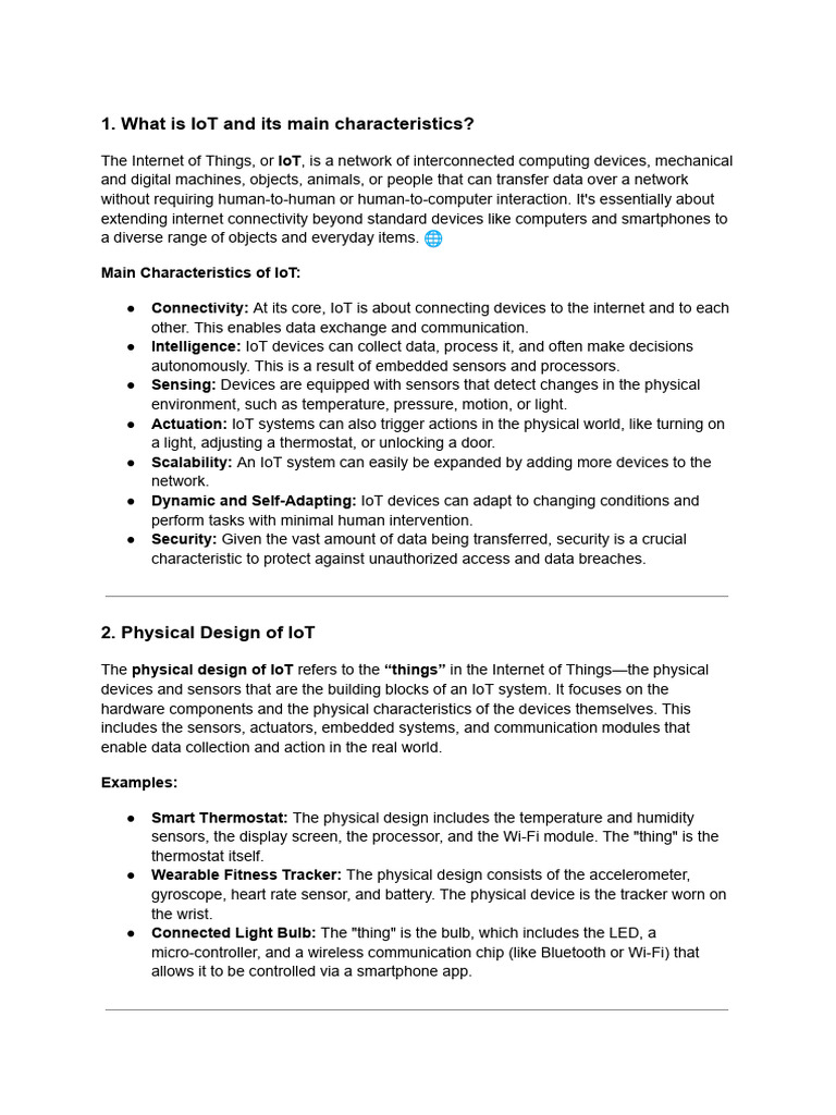 IOT notes | PDF | Internet Of Things | Computer Network