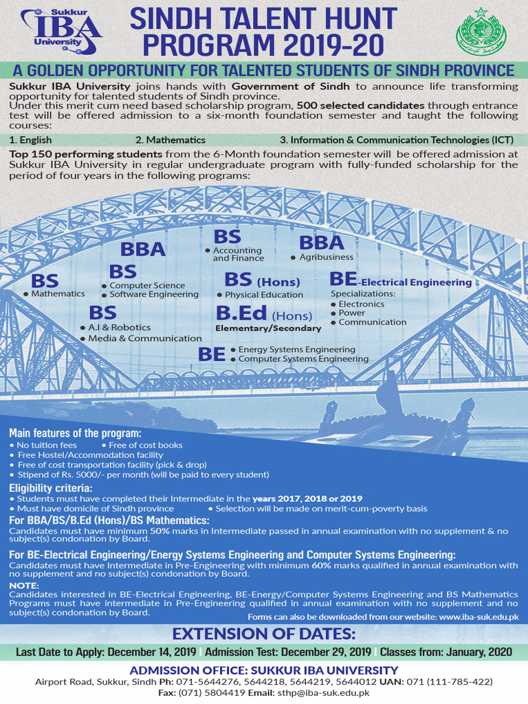 Sindh Talent Hunt Scholarship Program | PDF | Bachelor Of Science