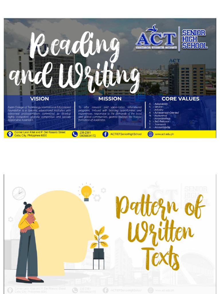 CORE11 Patterns of Written Text Lecture | PDF