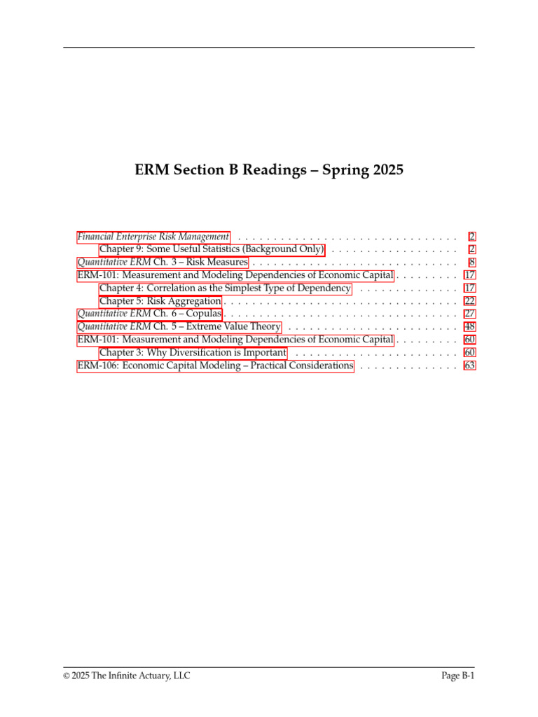 TIA_ERM_DSM_SecB_Spring2025_V1 | PDF | Probability Distribution | Value ...