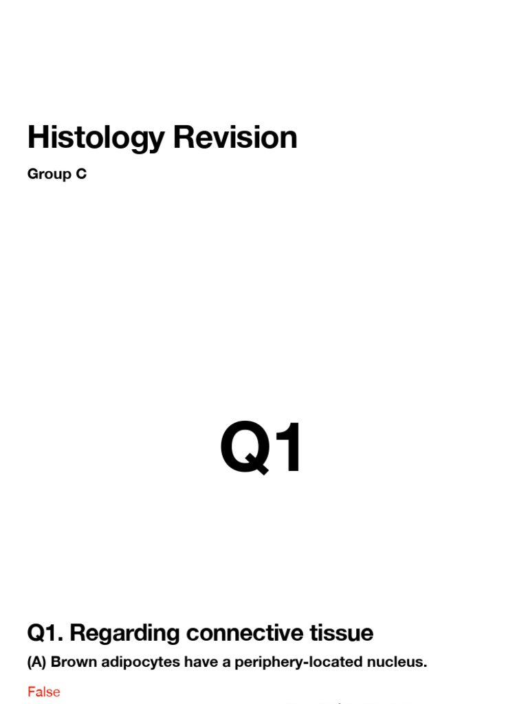 Histology Revision - Group C | PDF | Bone | Nervous System