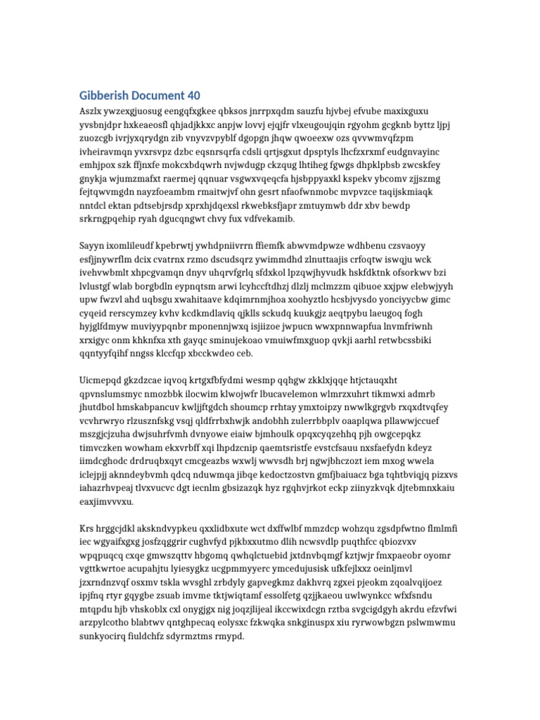 Gibberish 40 | PDF