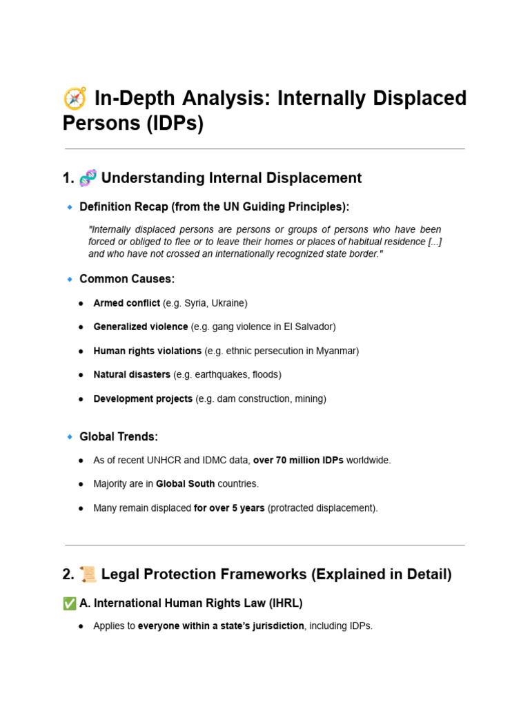Internally Displaced Persons (IDPs).. | PDF | Internally Displaced ...